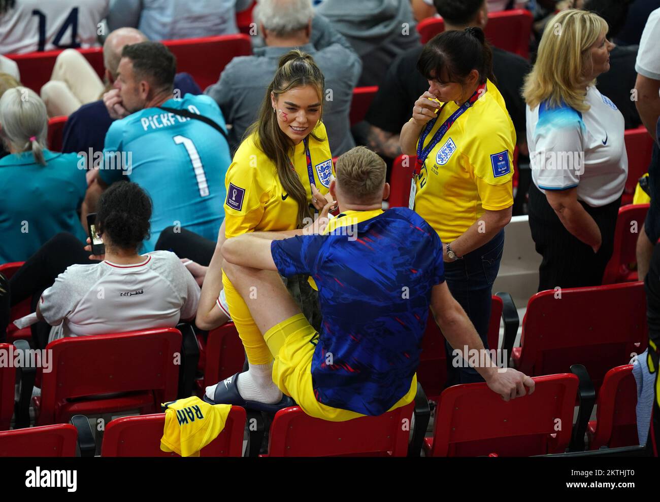 Georgina Irwin (left) fiance of England goalkeeper Aaron Ramsdale ...