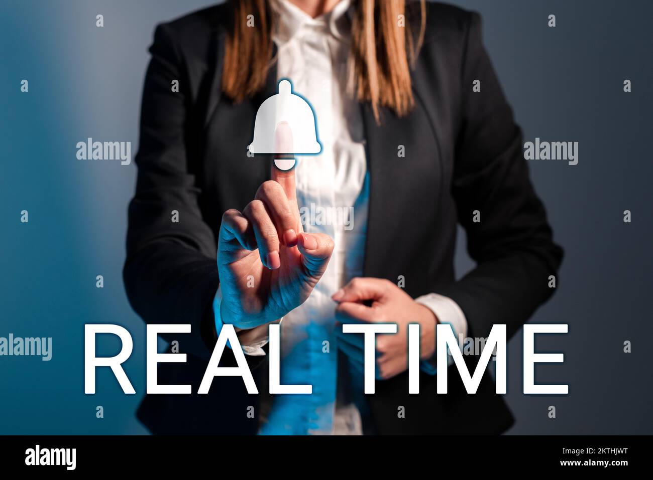 Hand writing sign Real Time, Internet Concept the actual time during ...