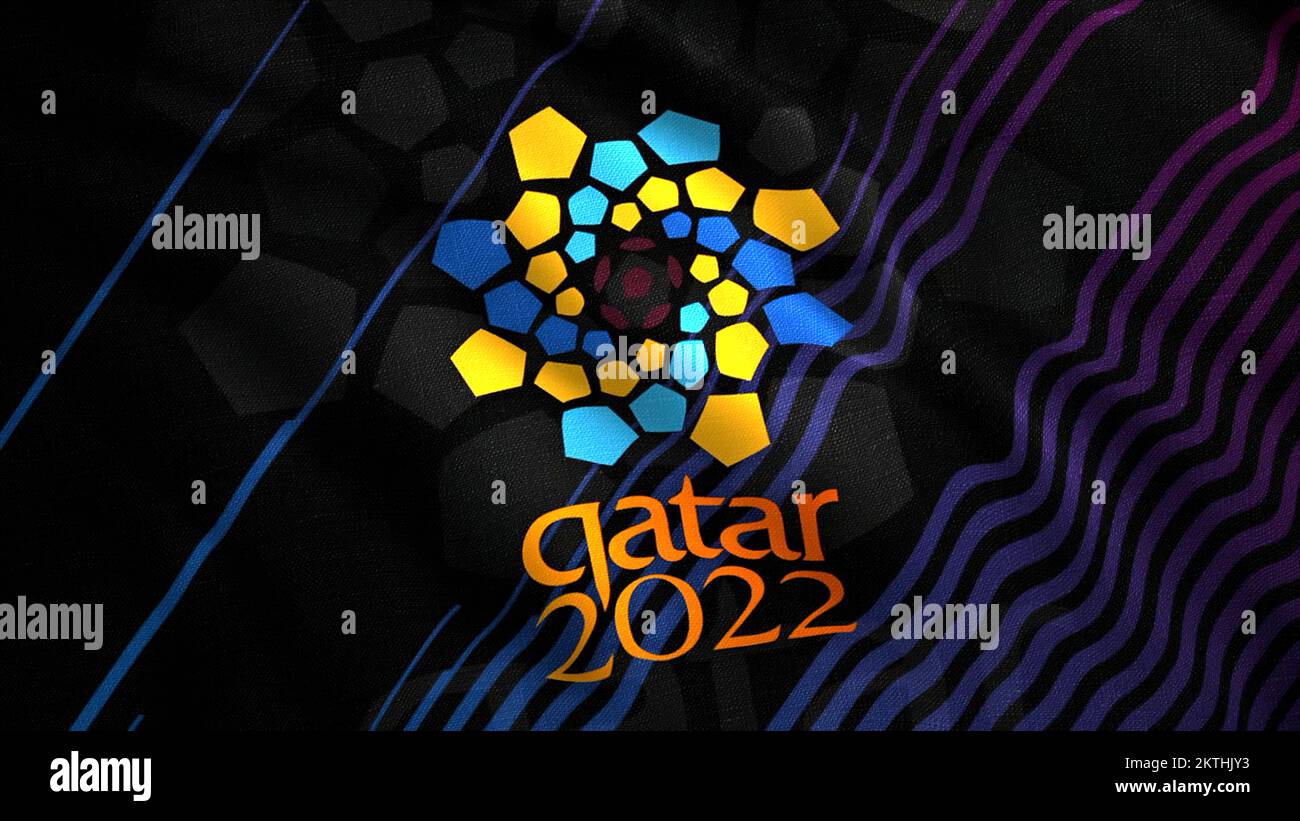 A vivid illustration. Motion.The logo of the twenty-second FIFA World ...