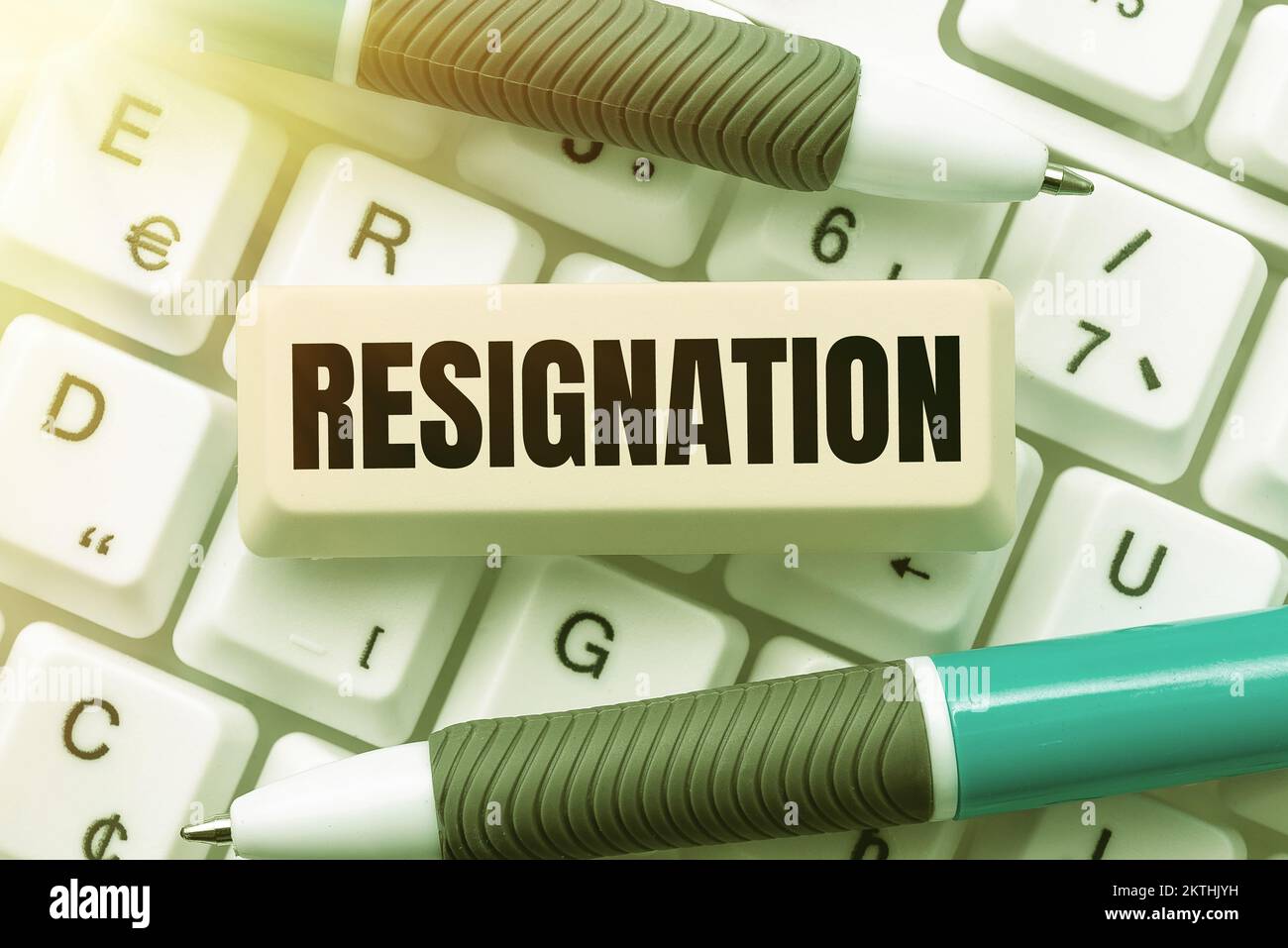 Hand writing sign Resignation, Internet Concept act of giving up ...