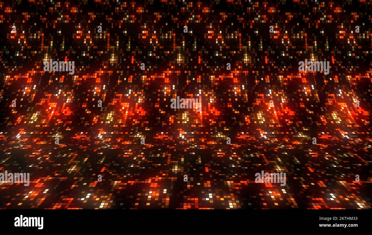 Bright background with curve and twinkling squares. Motion. Spatial ...