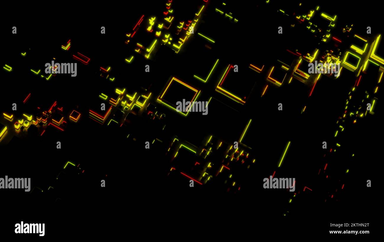 Dark background with backlight. Design.Yellow and blue outline with ...