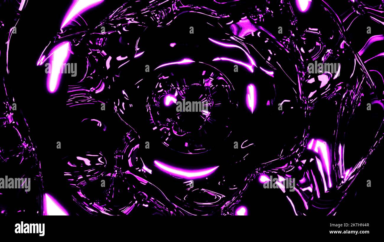 Tunnel with liquid walls and reflection. Design. Liquid mirror 3d ...