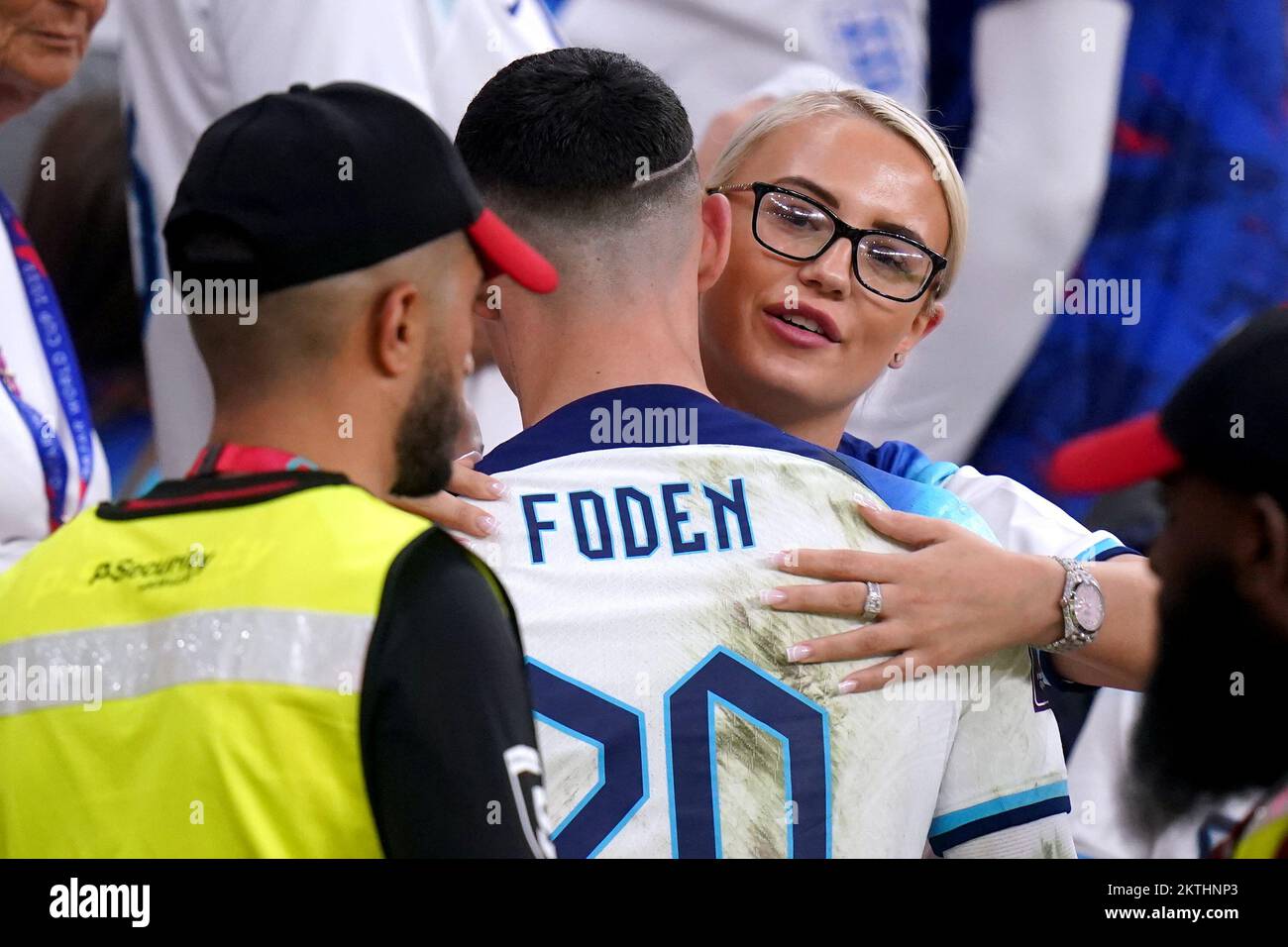 England's Phil Foden with his girlfriend Rebecca Cooke during the FIFA ...