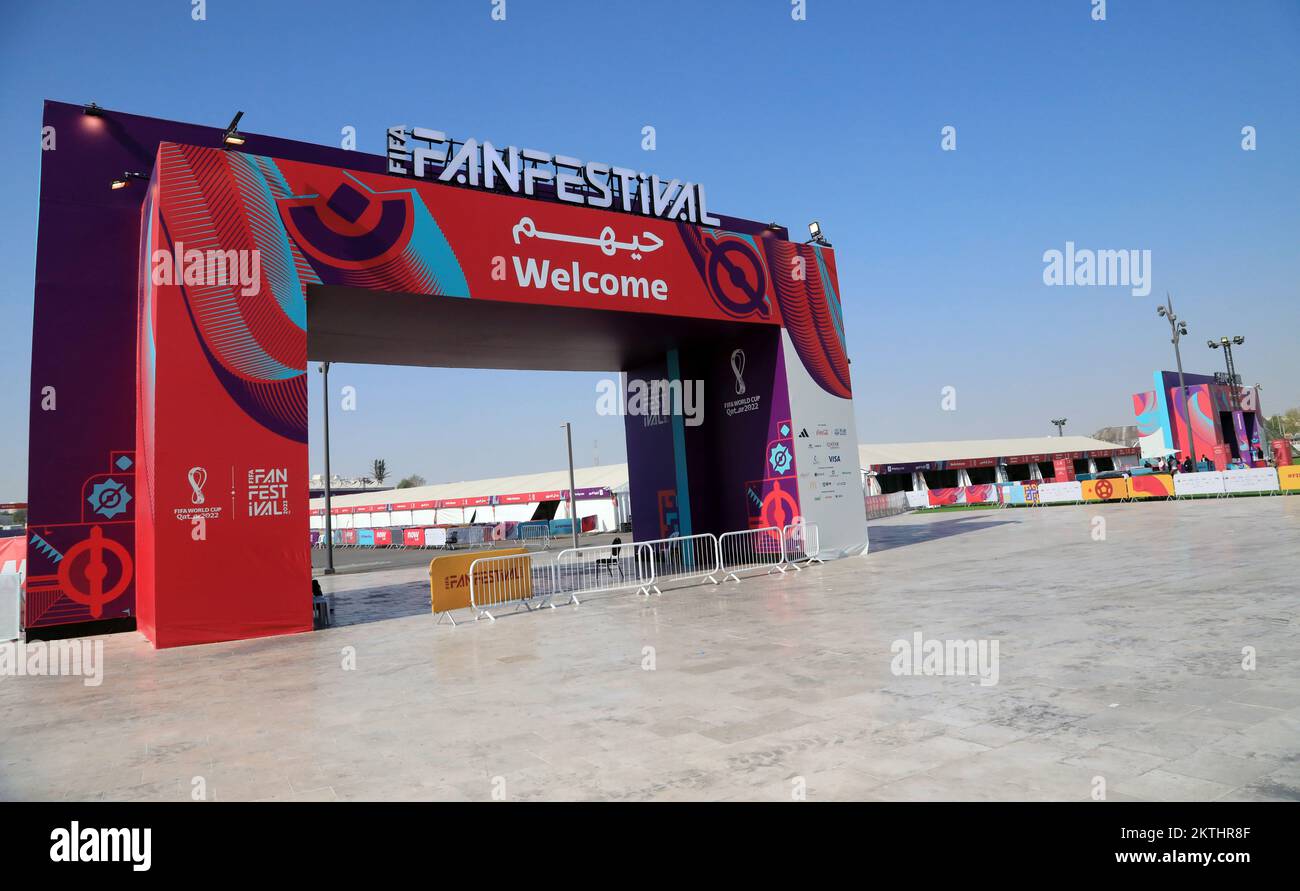 November 21, 2022, Doha, Qatar: General view of The FIFA Fan Fest zone at Al Bidda Park attracts ...