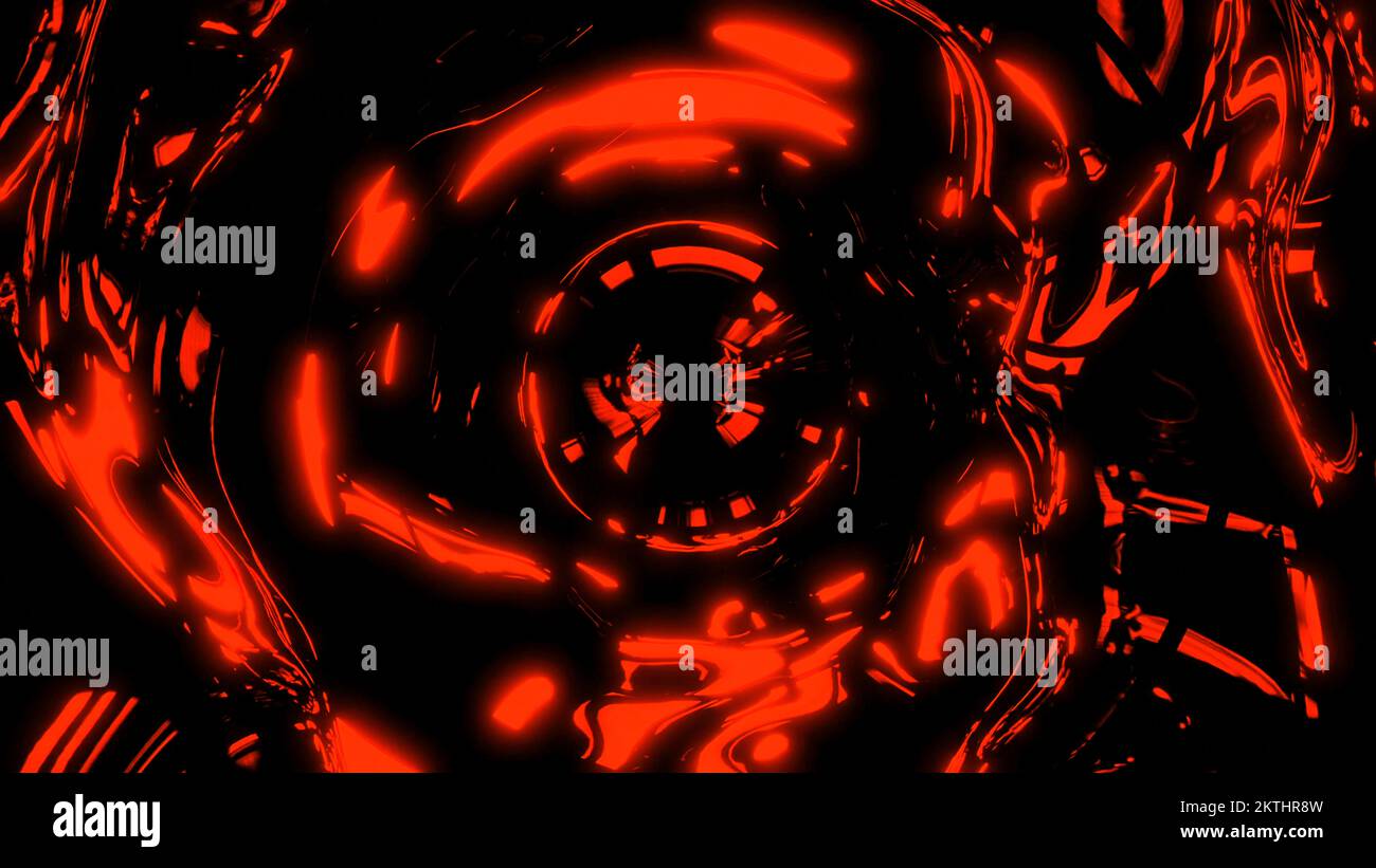 Tunnel with liquid walls and reflection. Design. Liquid mirror 3d ...