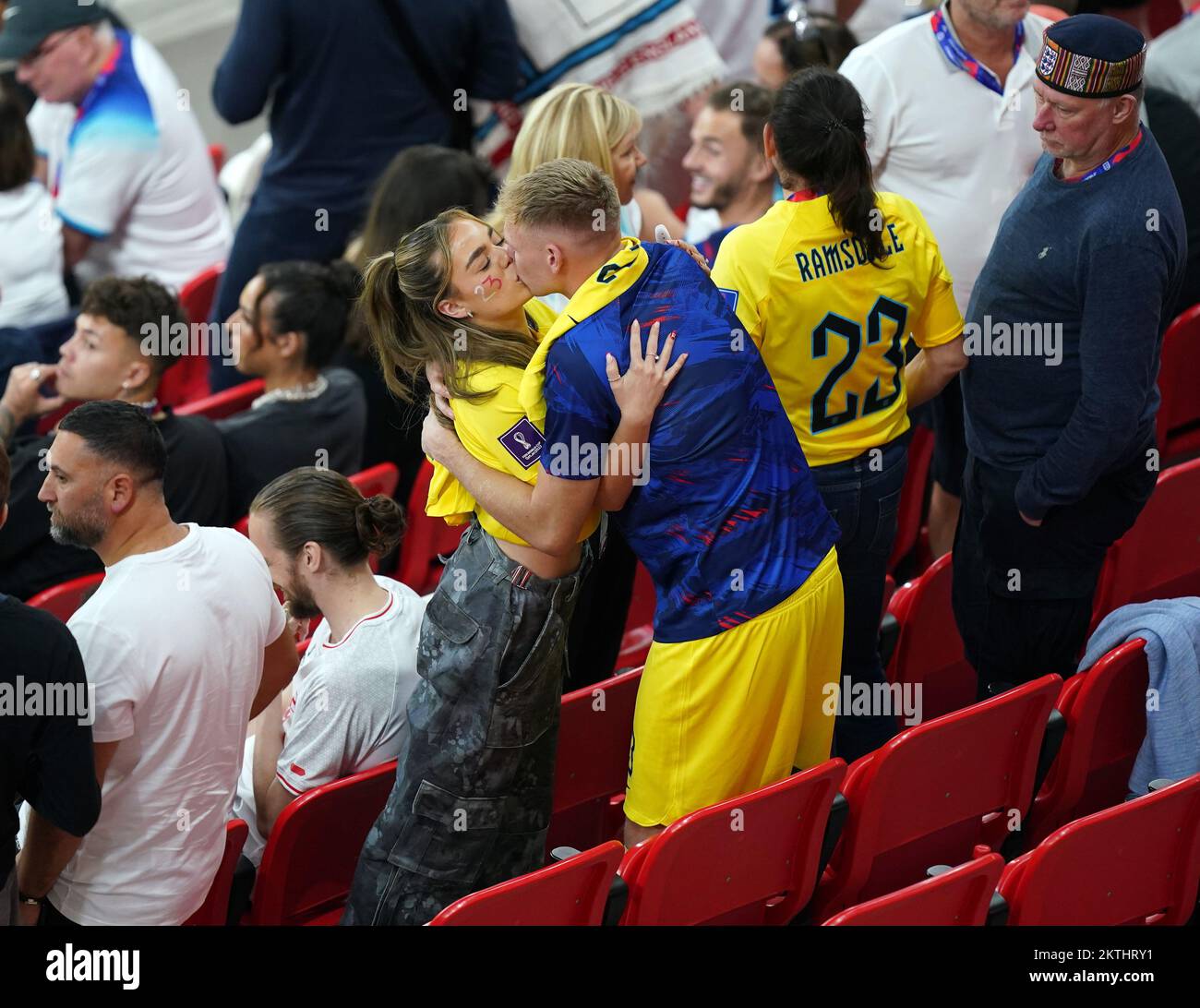 Georgina Irwin (left) with fiance, England goalkeeper Aaron Ramsdale ...