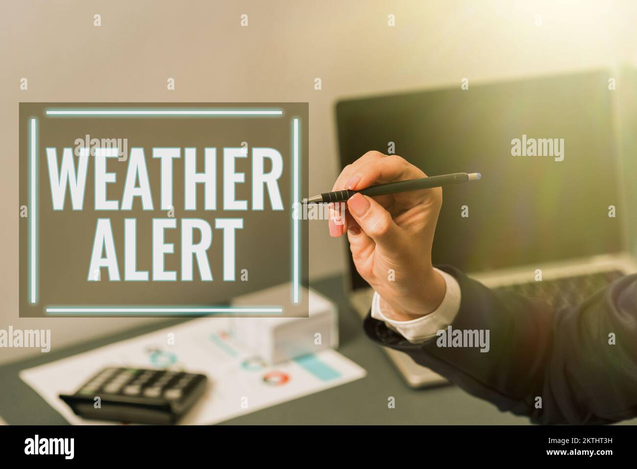 Sign displaying Weather Alert, Business concept urgent warning on the ...