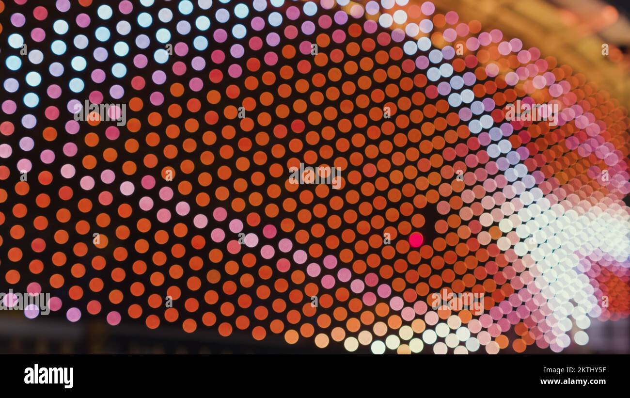 Close-up of bright glowing lights on building. Stock footage. Bright ...