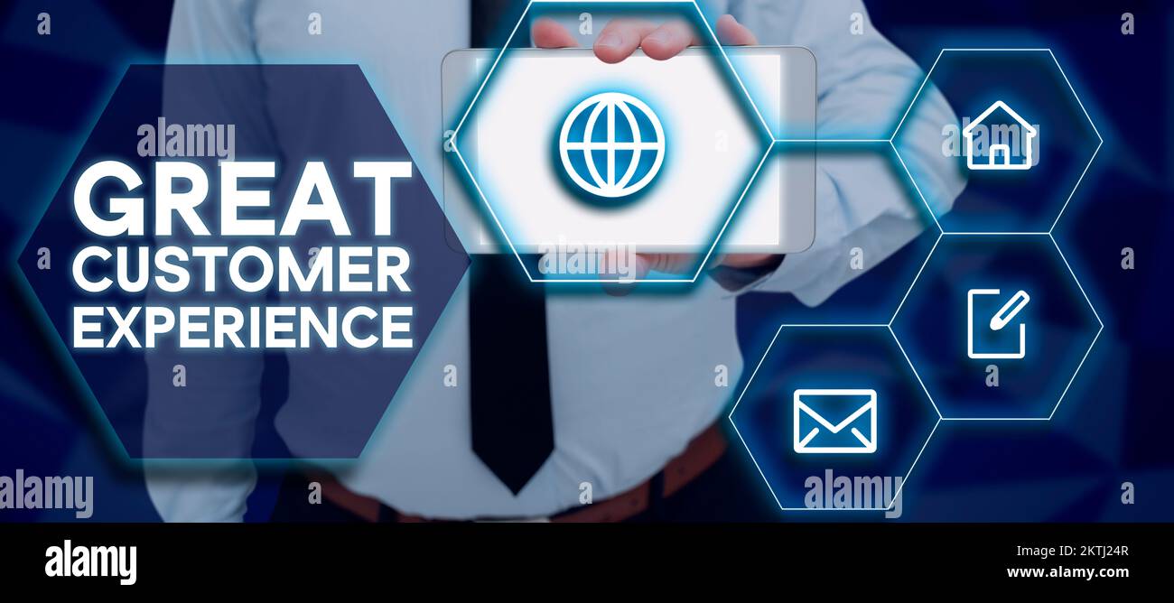 Inspiration showing sign Great Customer Experience, Word Written on ...