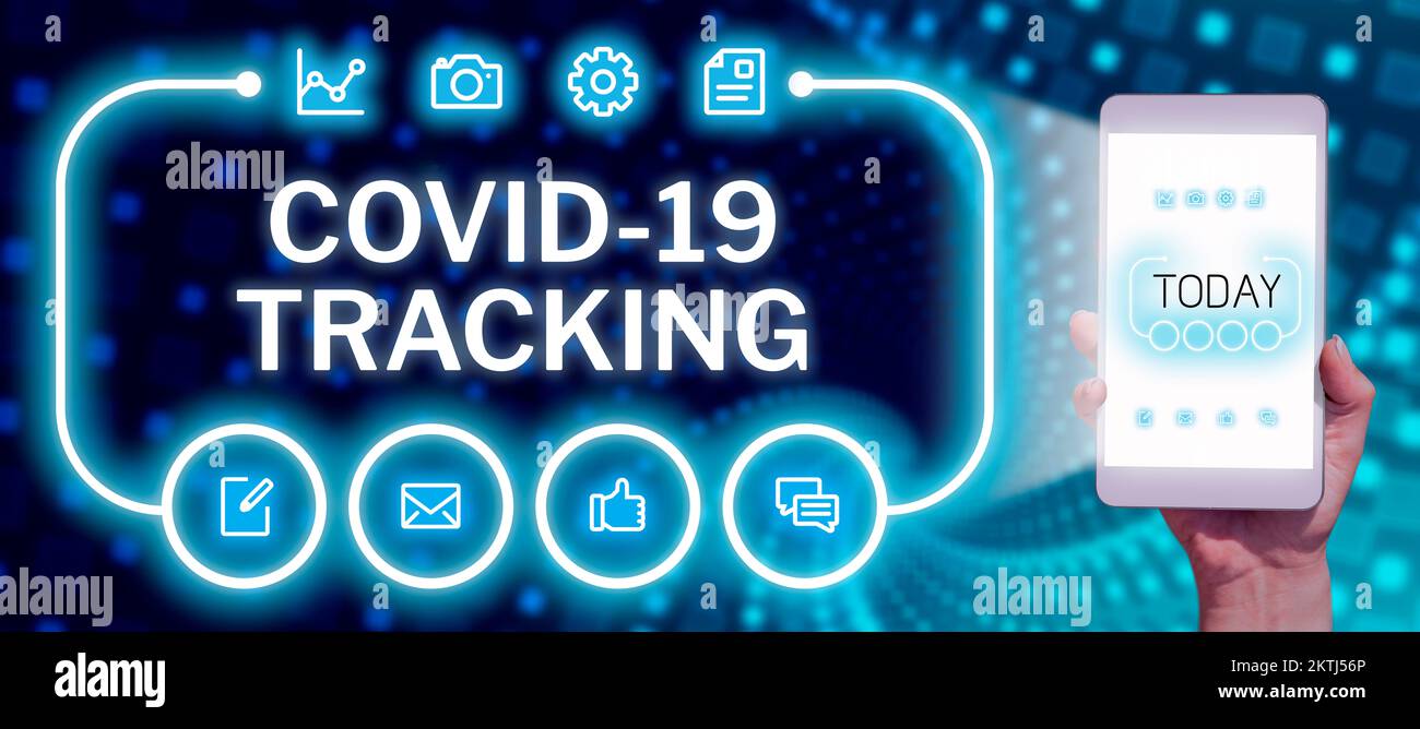 Conceptual display Covid 19 Tracking, Business overview Distinguishing ...