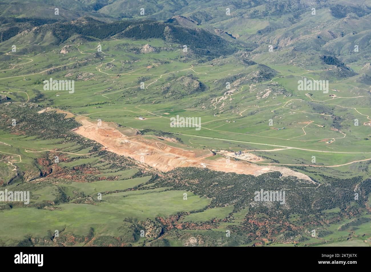 Aerial View of Rock Quarry Near Livermore, Colorado, USA Stock Photo ...