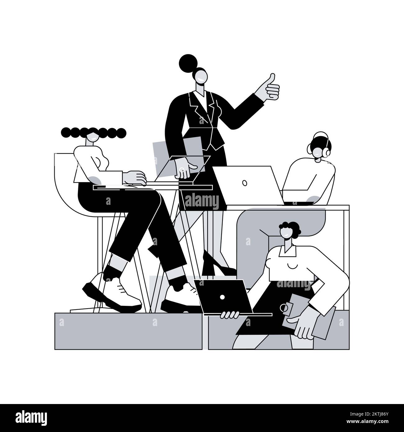 Business hierarchy abstract concept vector illustration. Hierarchical ...