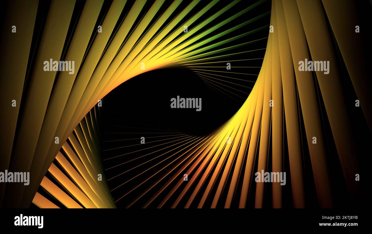 Yellow gleaming corridors. Design.A black background with yellow ...