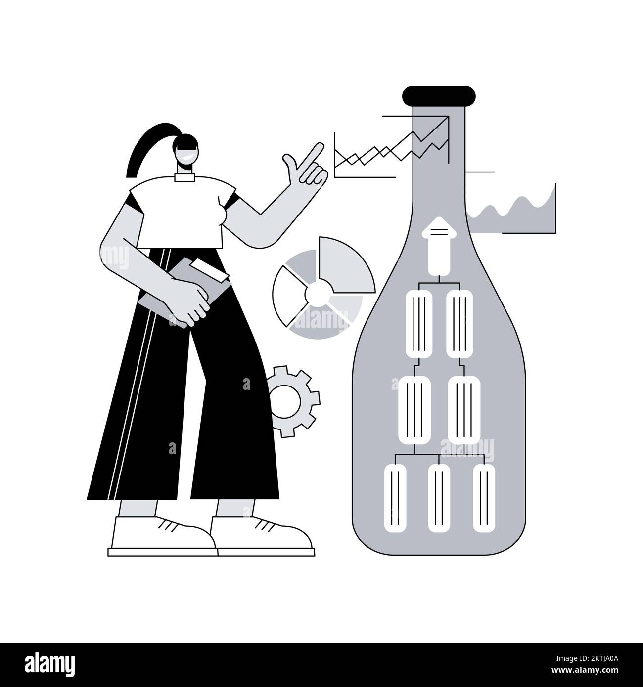 Bottleneck analysis abstract concept vector illustration. Visual ...