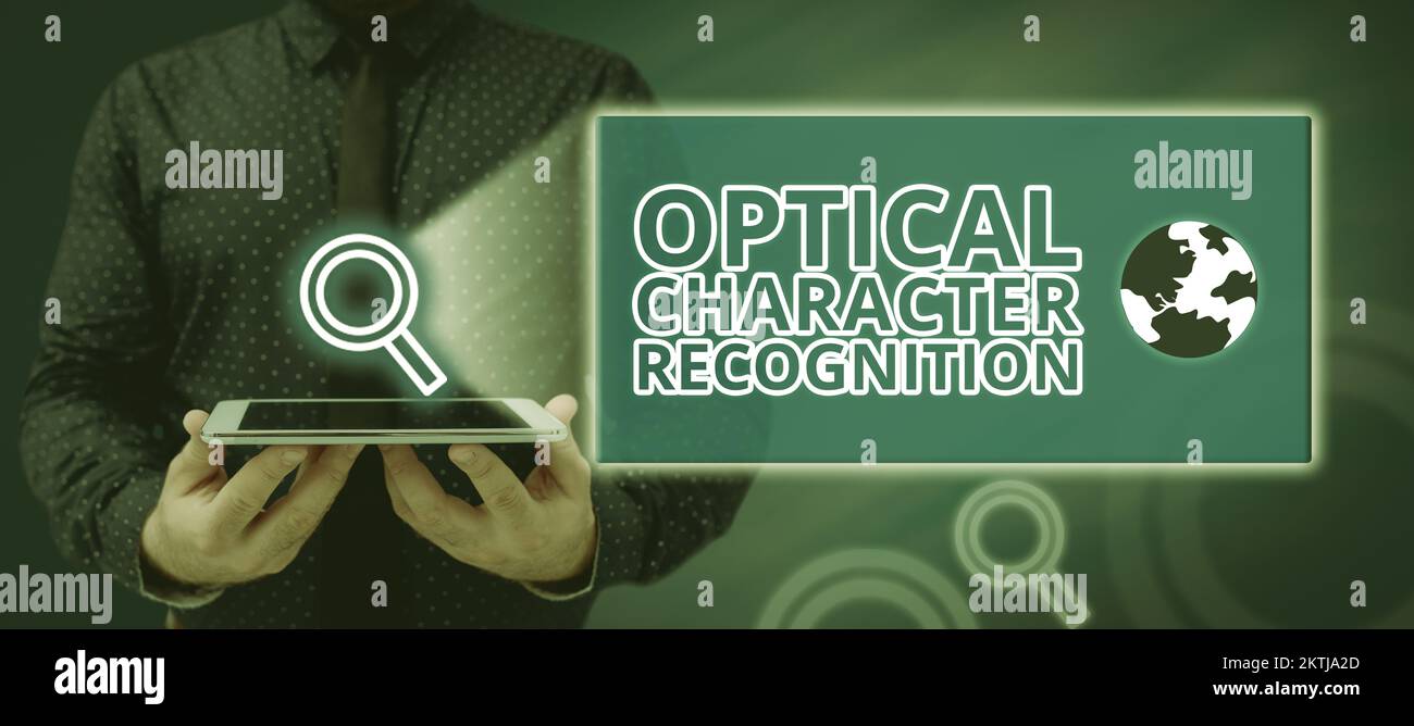 Hand writing sign Optical Character Recognition, Business showcase the ...