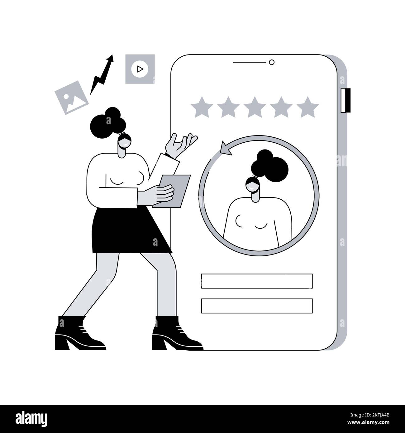 Online identity management abstract concept vector illustration. Image ...