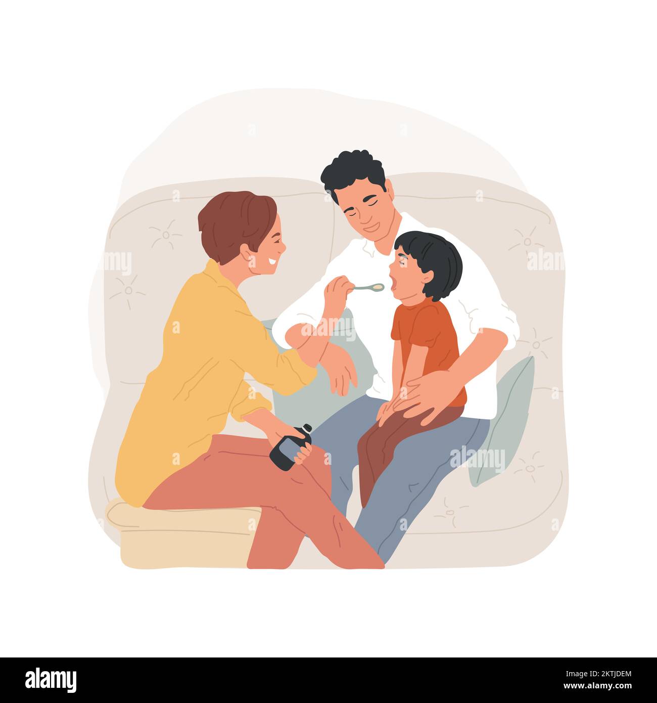 Taking medication isolated cartoon vector illustration. Toddler health ...