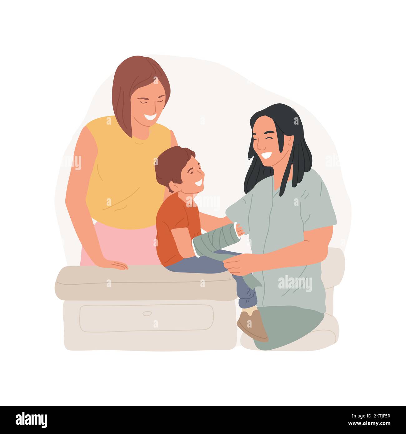 Plaster cast isolated cartoon vector illustration. Childs arm with ...