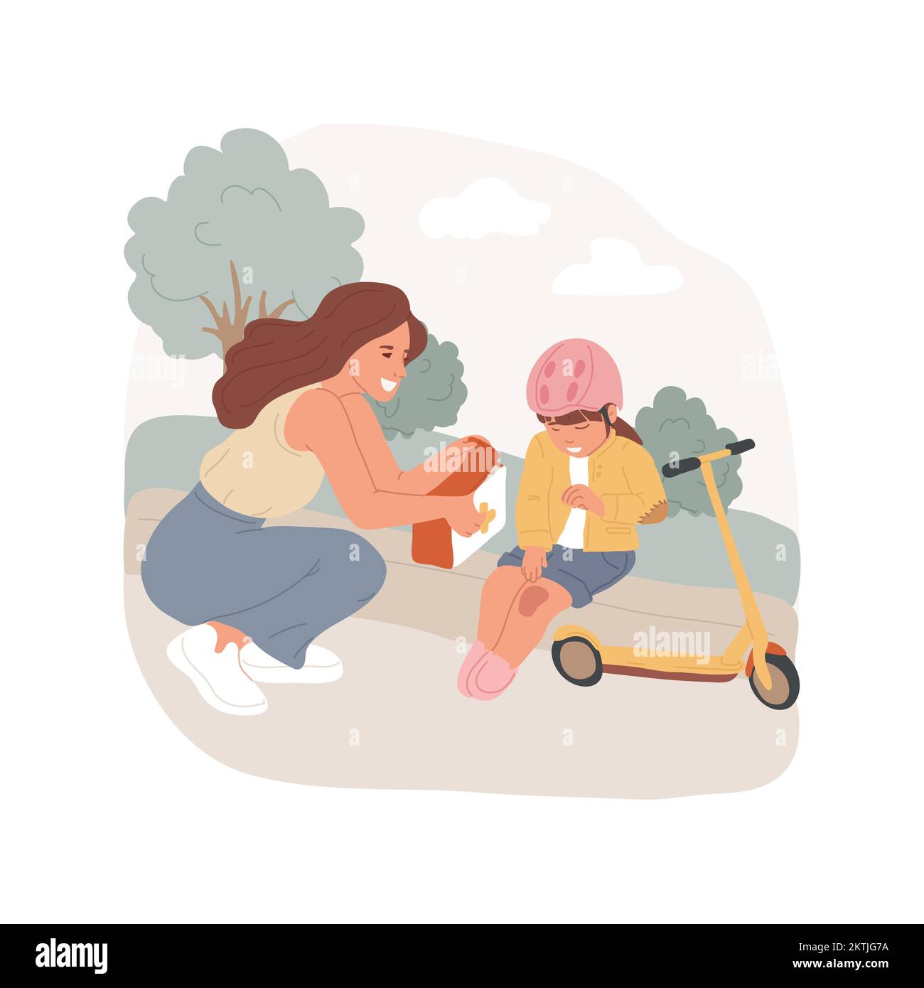 Slight injury isolated cartoon vector illustration. Child with bruise ...