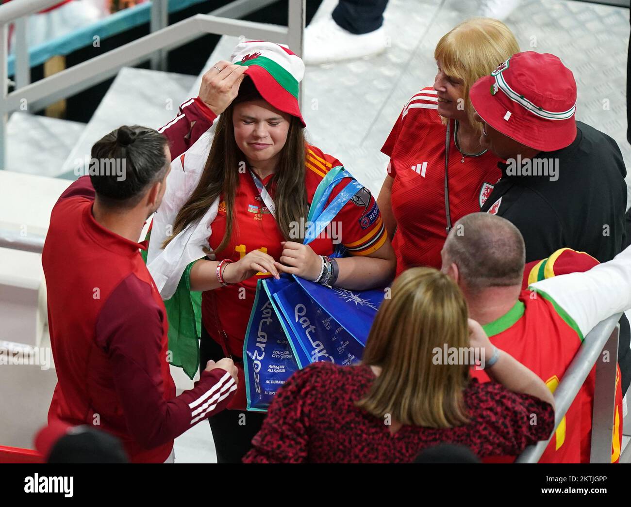 Wales' Gareth Bale with his family following the FIFA World Cup Group B ...
