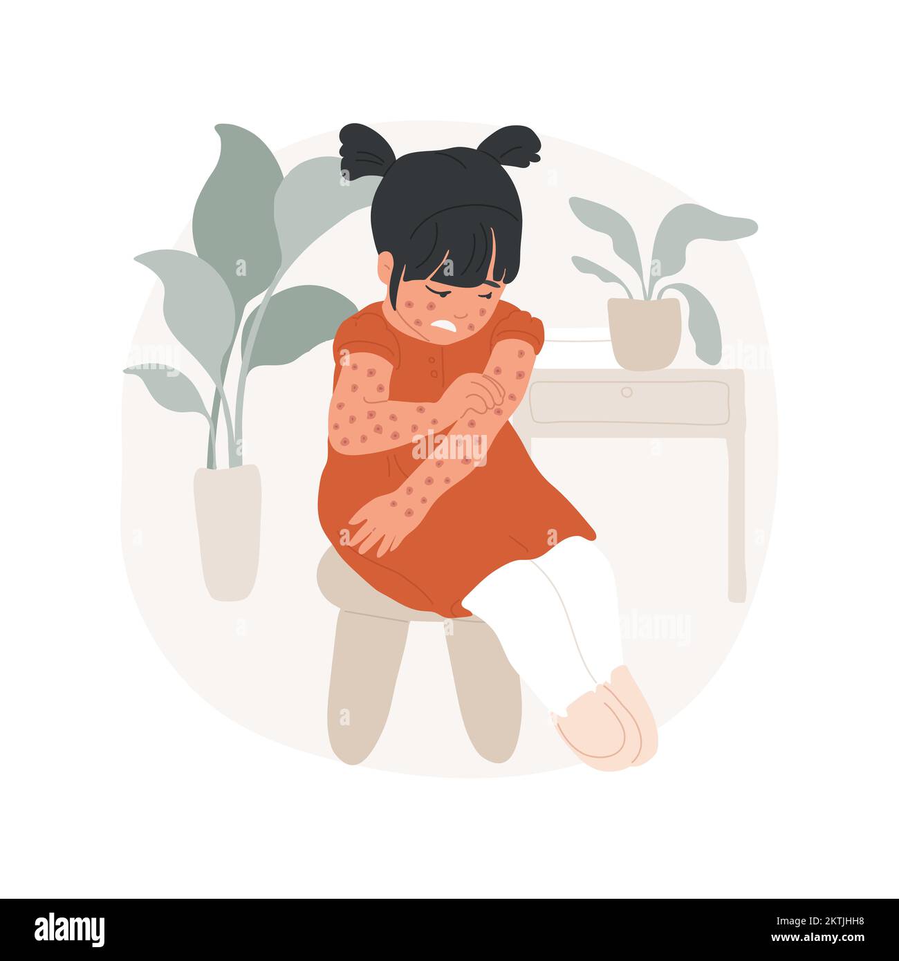 Skin rash isolated cartoon vector illustration. Allergy cause and ...