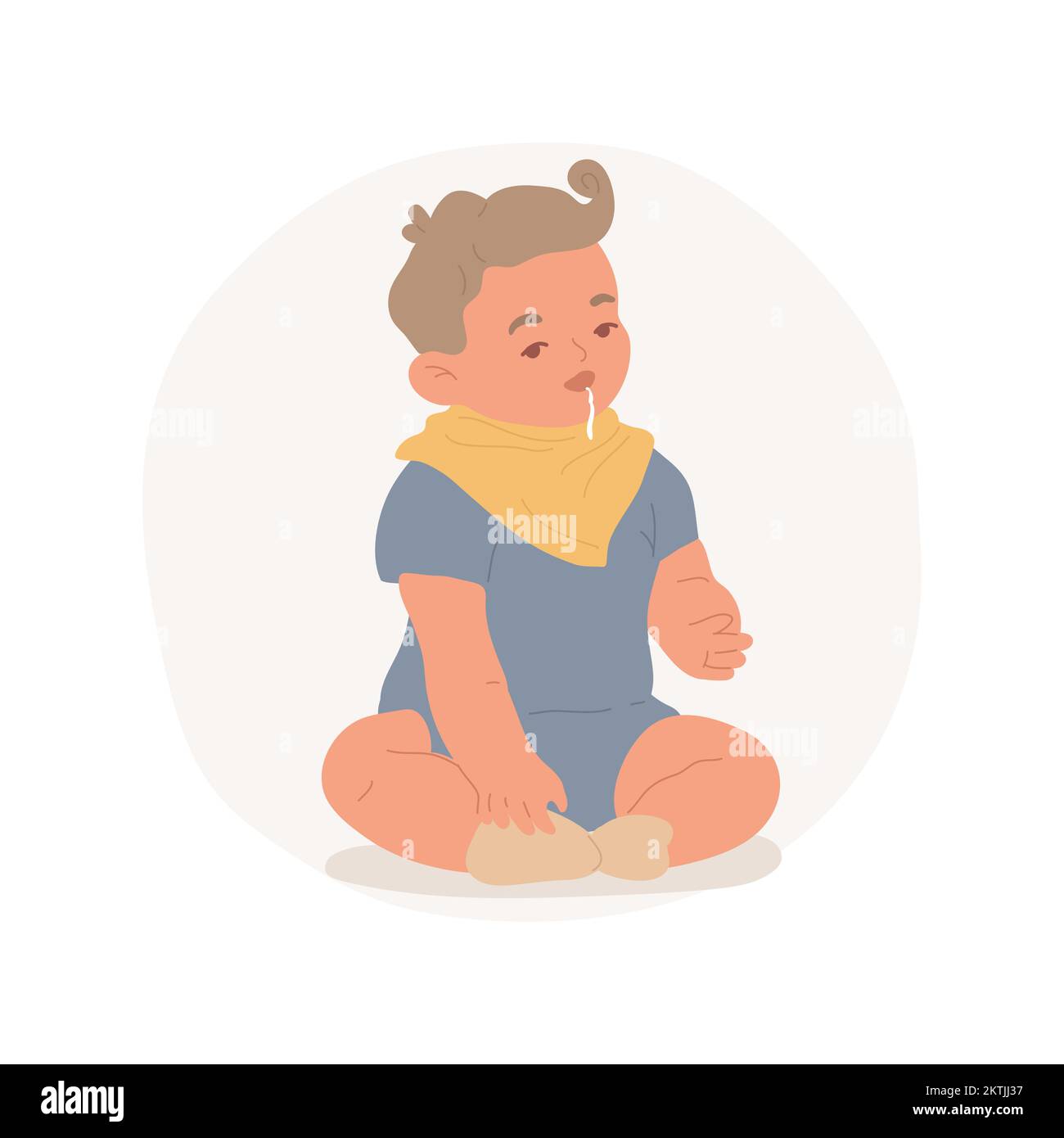 Drooling isolated cartoon vector illustration. Baby with drooling ...