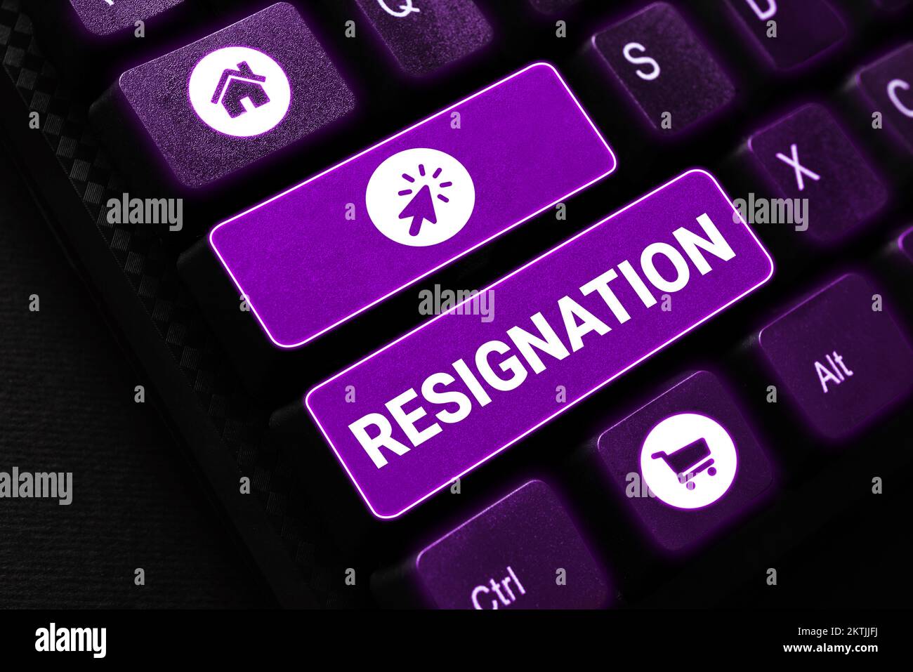 Conceptual caption Resignation, Business showcase act of giving up ...