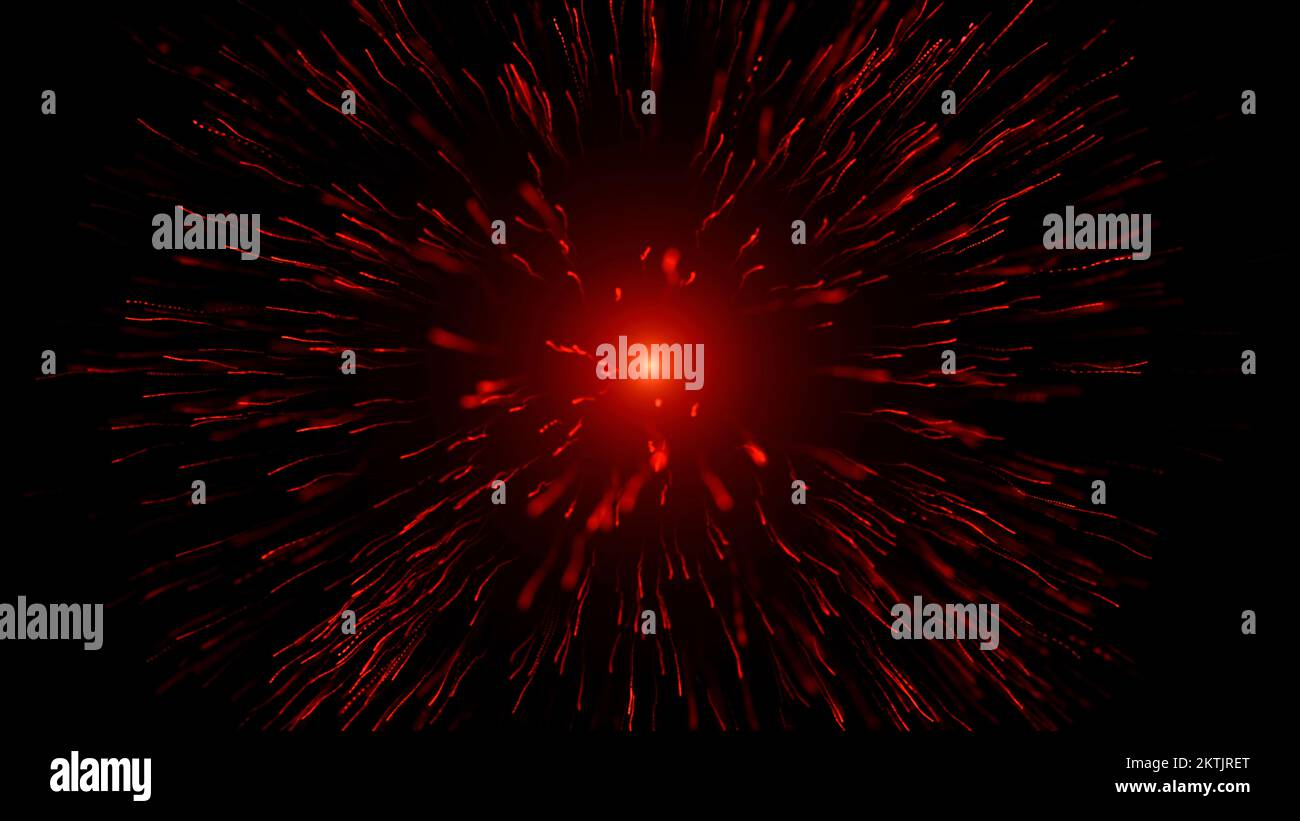 Black background . Motion . Red bright fireworks in animation that ...