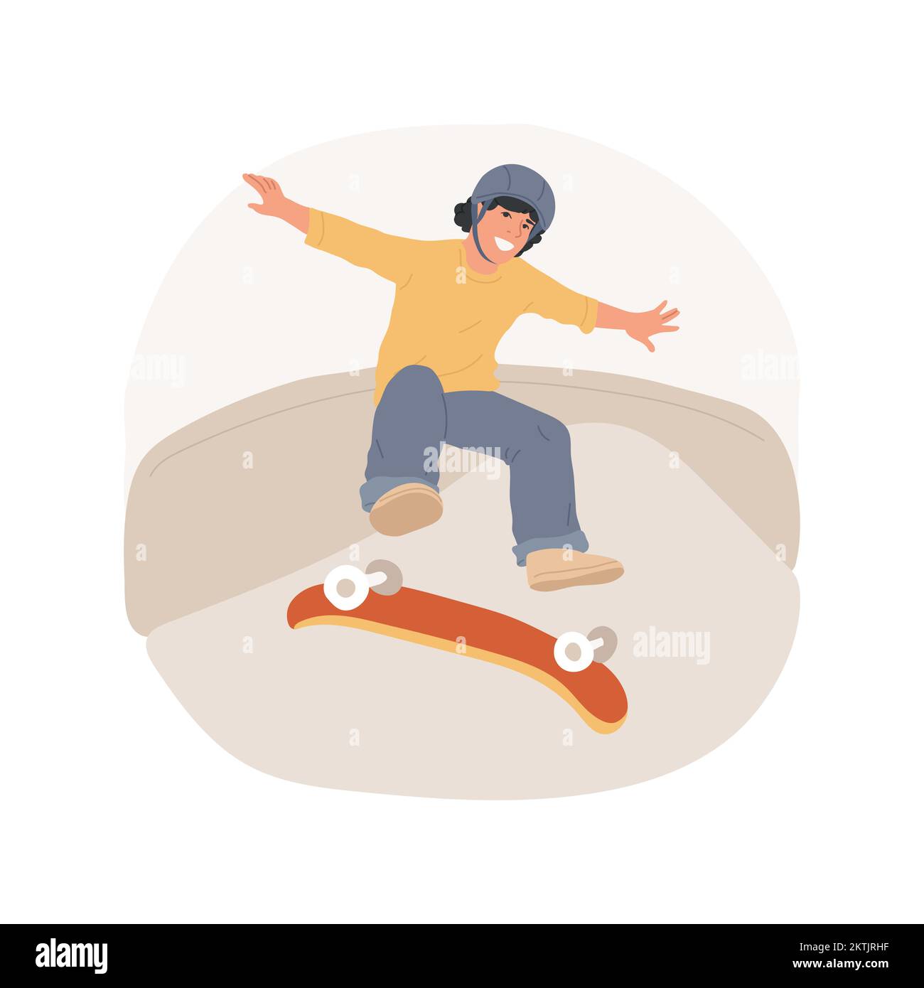 Doing tricks isolated cartoon vector illustration. Sporty teenage boy ...