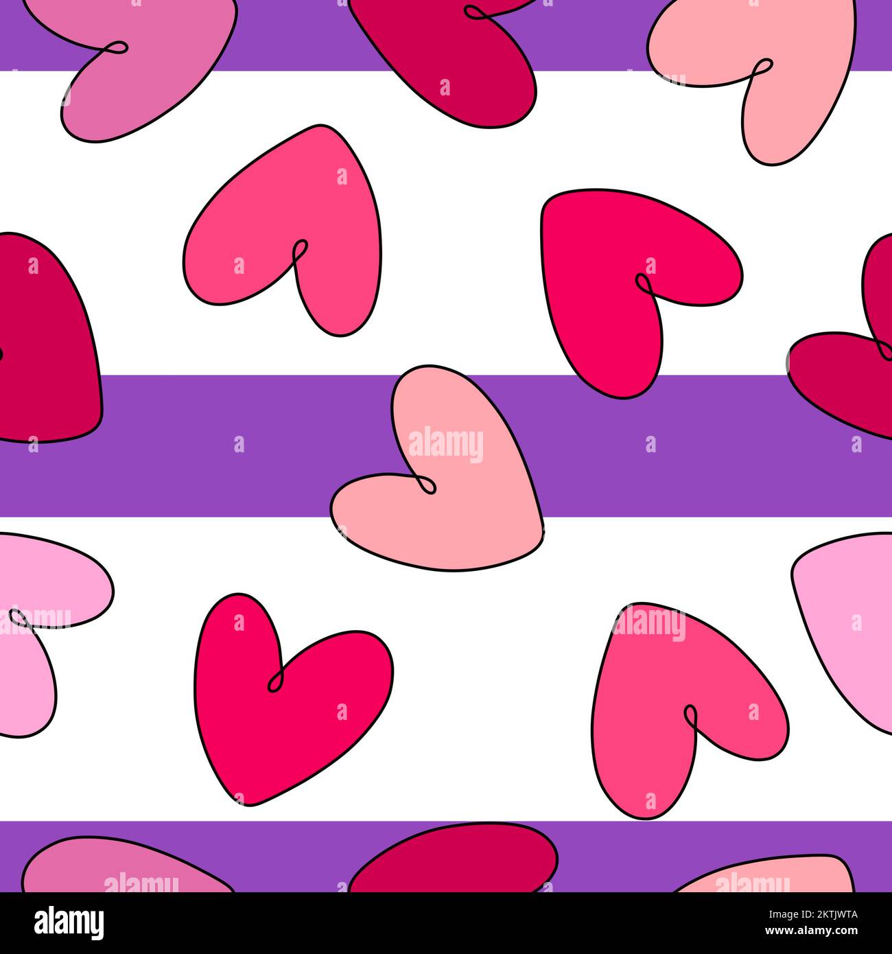 Valentines hearts seamless cartoon pattern for wrapping paper and kids ...