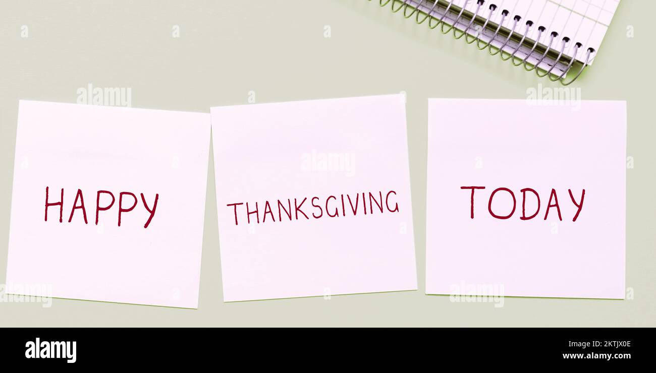 Sign displaying Happy Thanksgiving, Word for Harvest Festival National ...