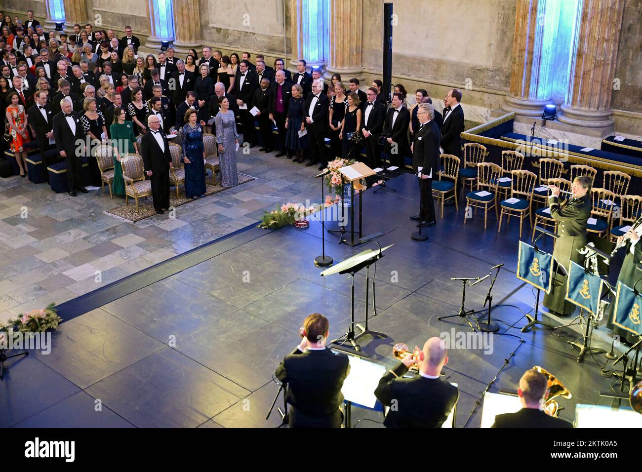 King Carl XVI Gustaf, Queen Silvia, Crown Princess Victoria (front row ...