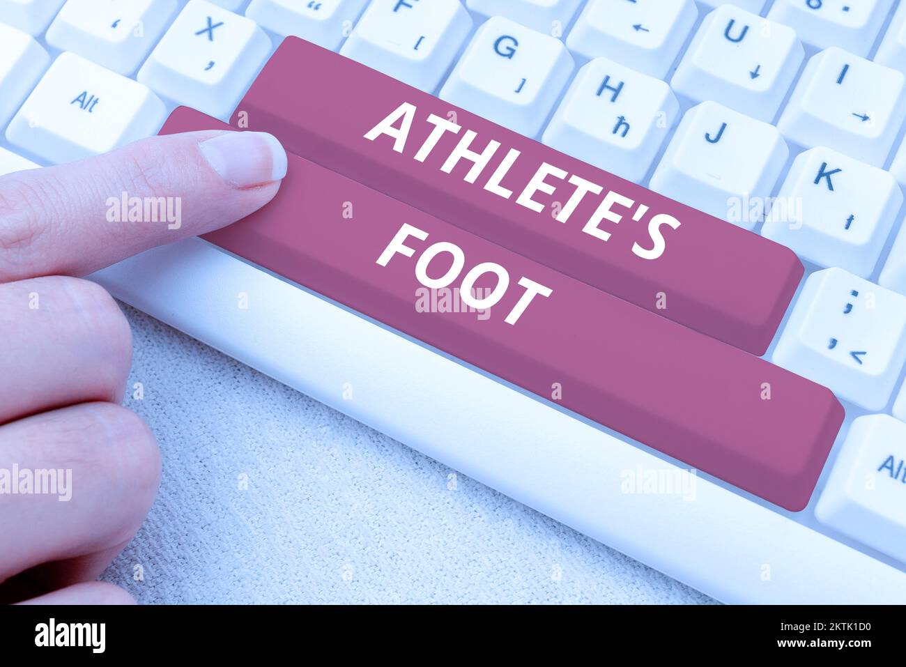 Text caption presenting Athlete's Foot, Word Written on a fungus ...