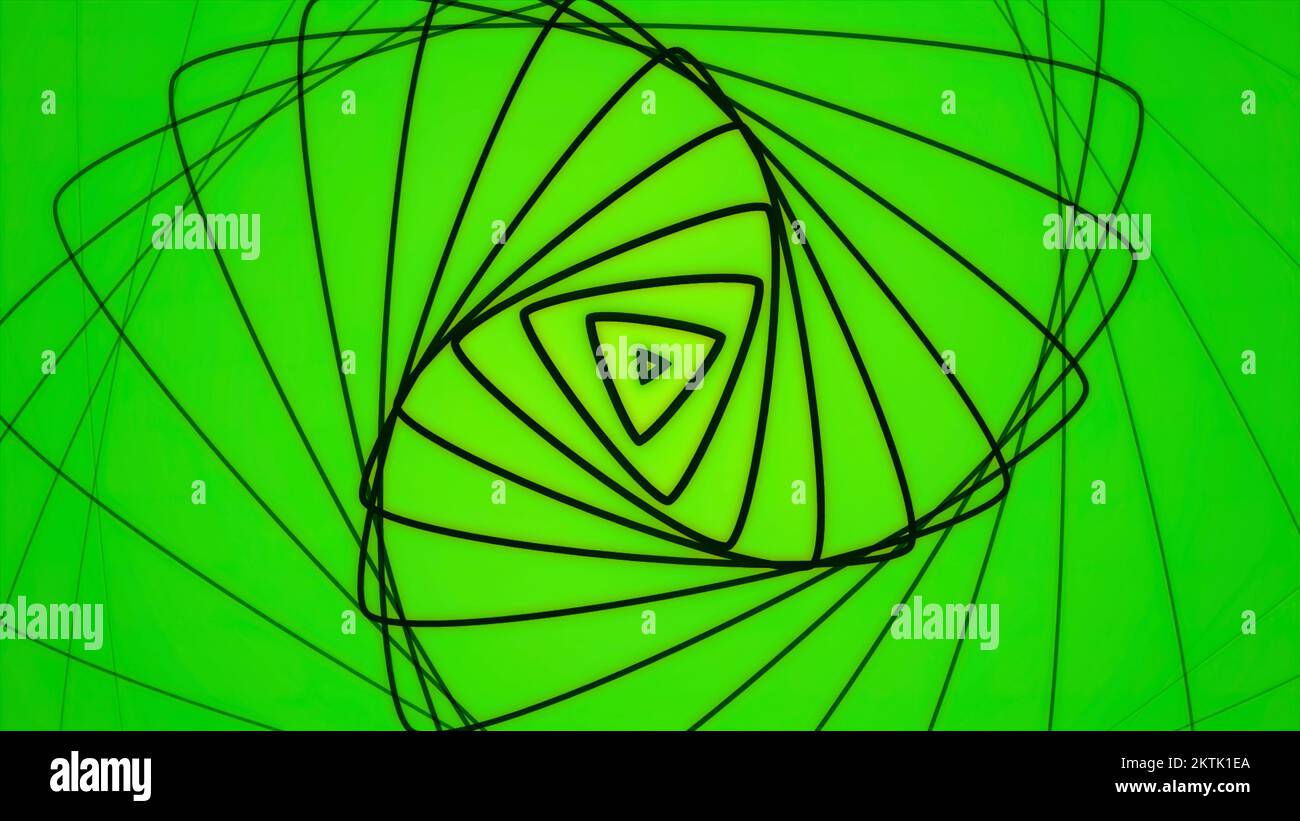 Blue and green background. Motion. Dark appearing rotating triangles ...
