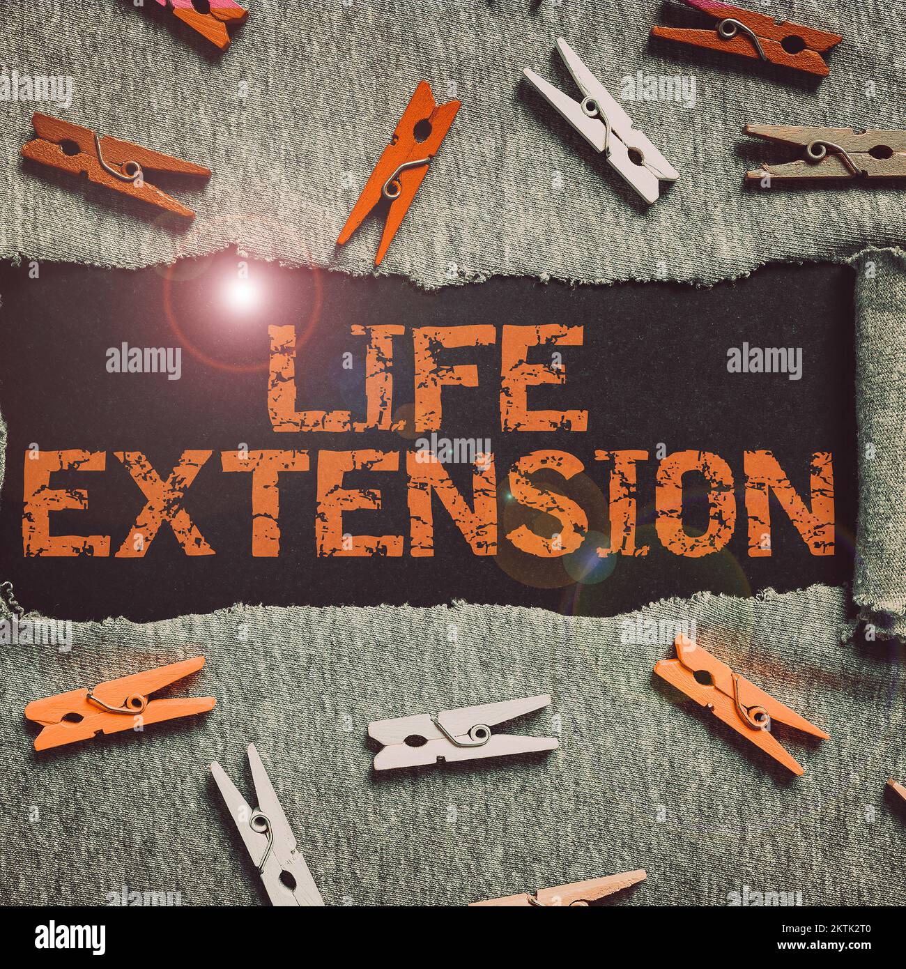 Hand writing sign Life Extension, Business showcase able to continue ...
