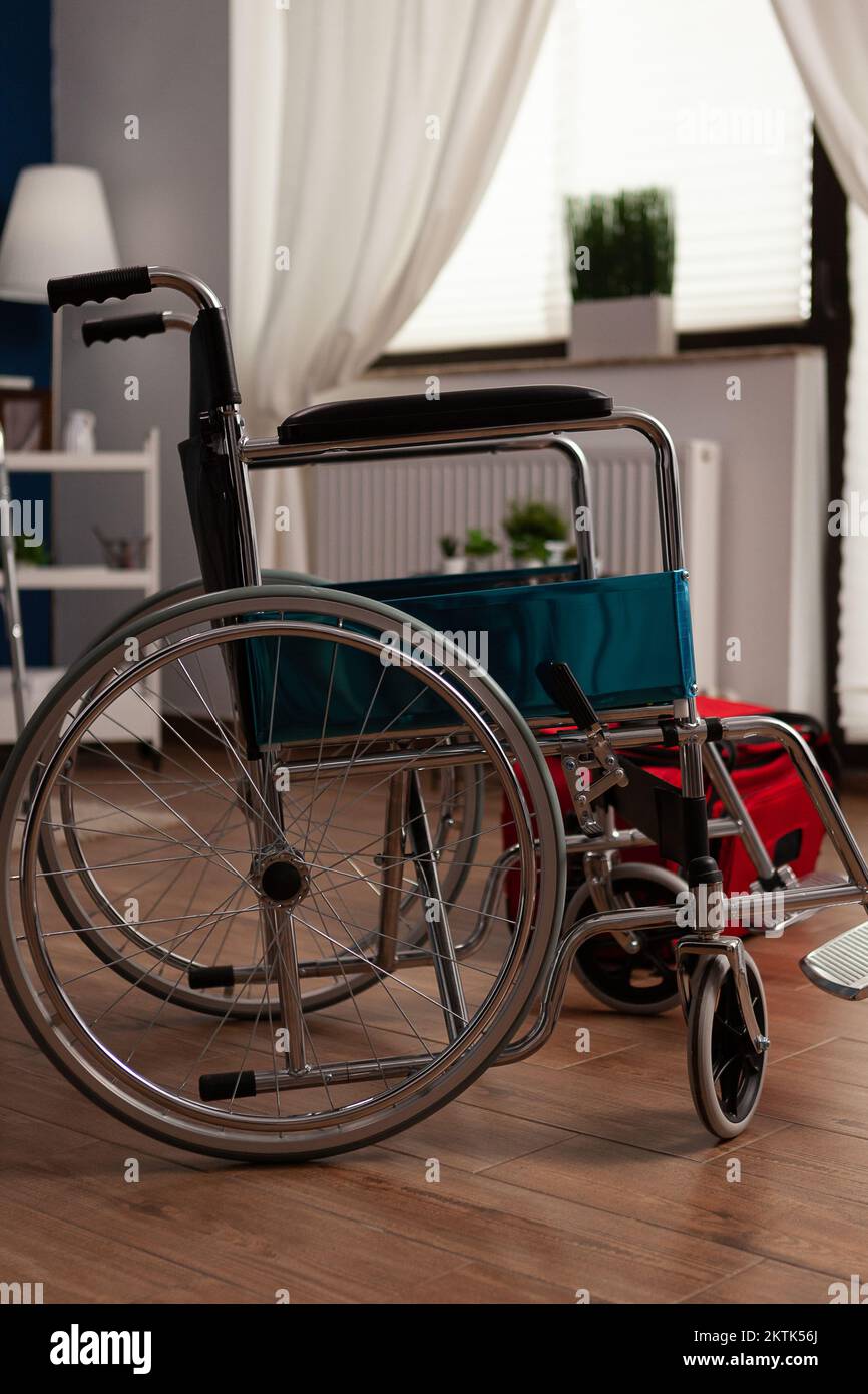 Wheelchair in empty room to provide mobility and support to people with ...