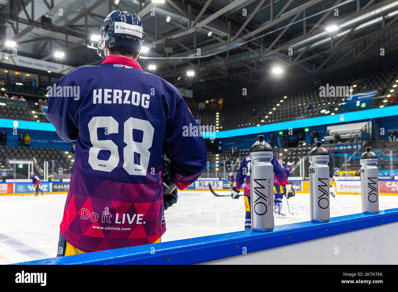 Zug, Switzerland - 29-11-2022 OYM beverage bottles during the National ...
