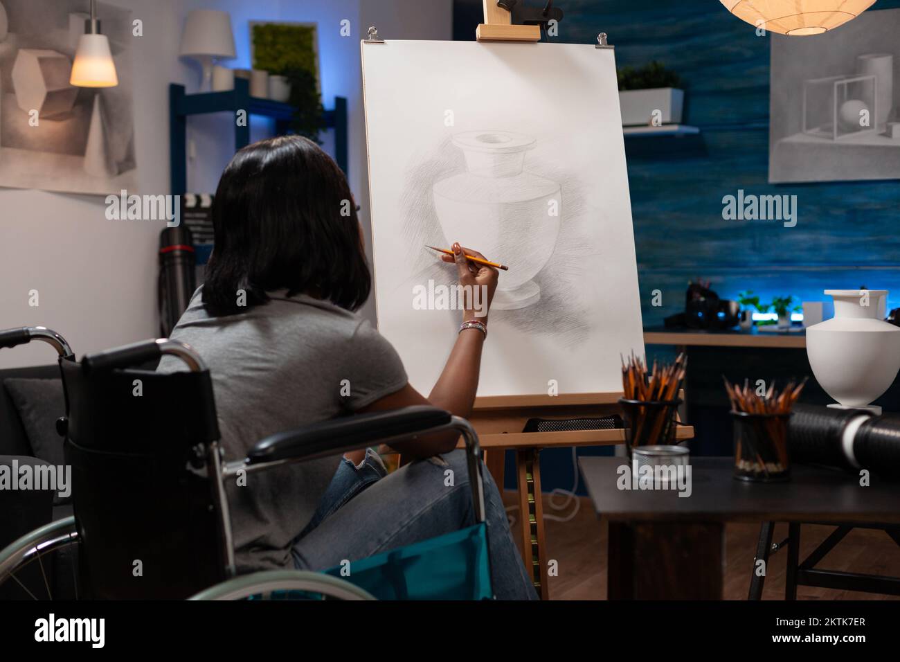 Young talented woman living with chronic degenerative disease having ...