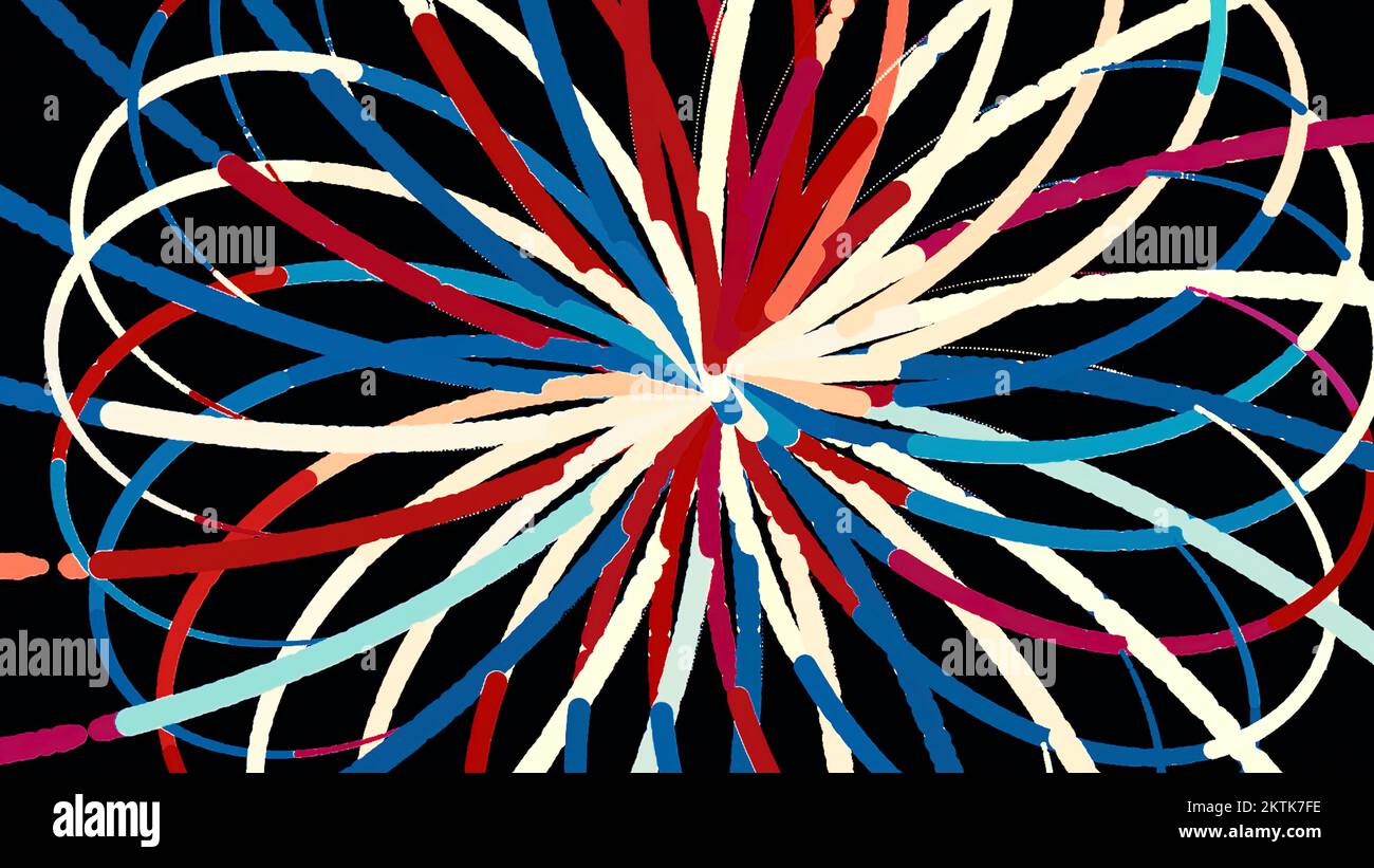 Colorful pattern of spiral lines with moving vortex. Motion. Geometric ...