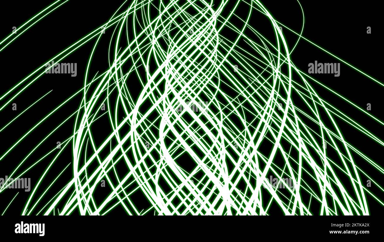 Abstract slowly moving narrow light streaks isolated on a black ...