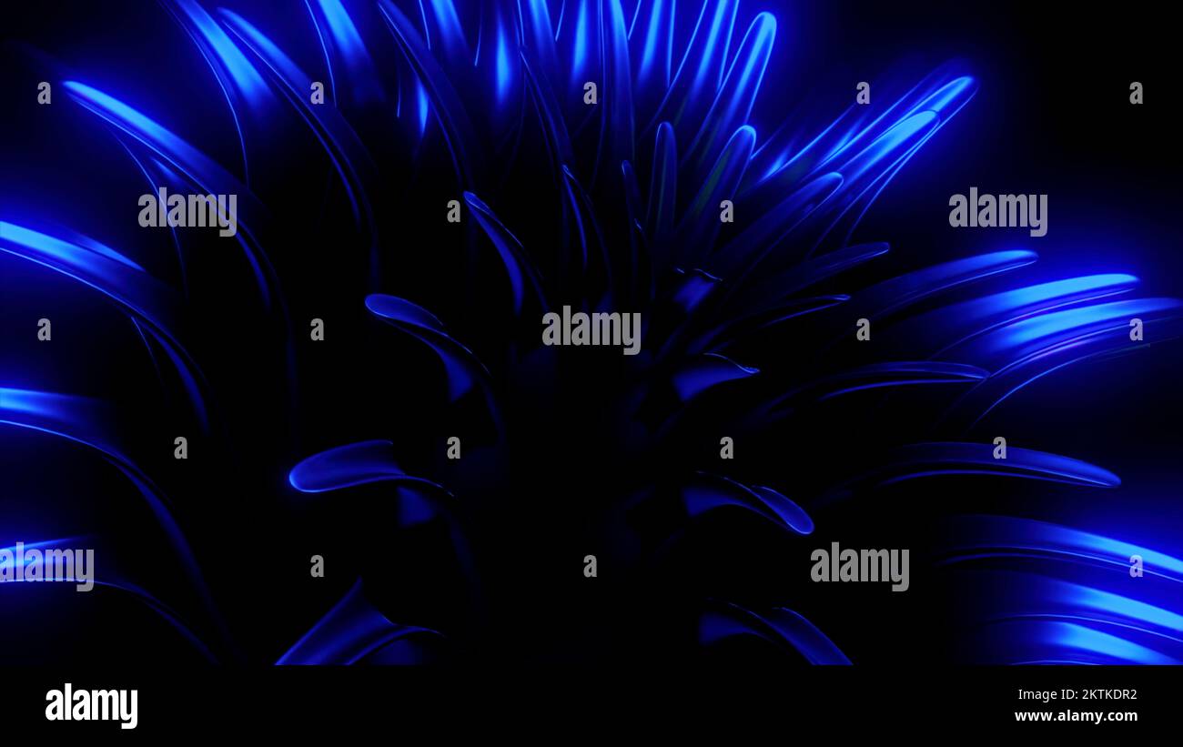 Abstract spinning spherical object with many scales on a black ...