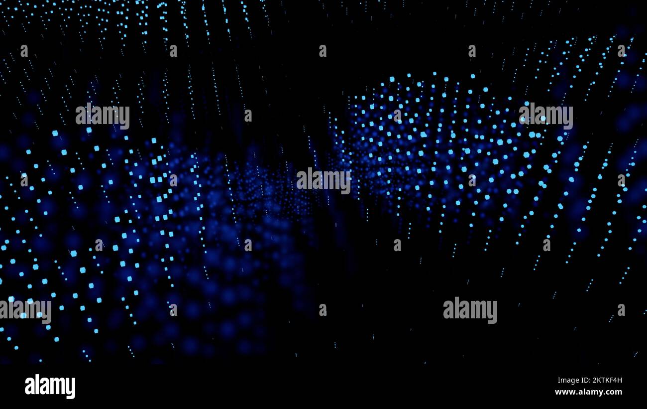 Data field universe of technology particles. Design. Waves of tiny ...