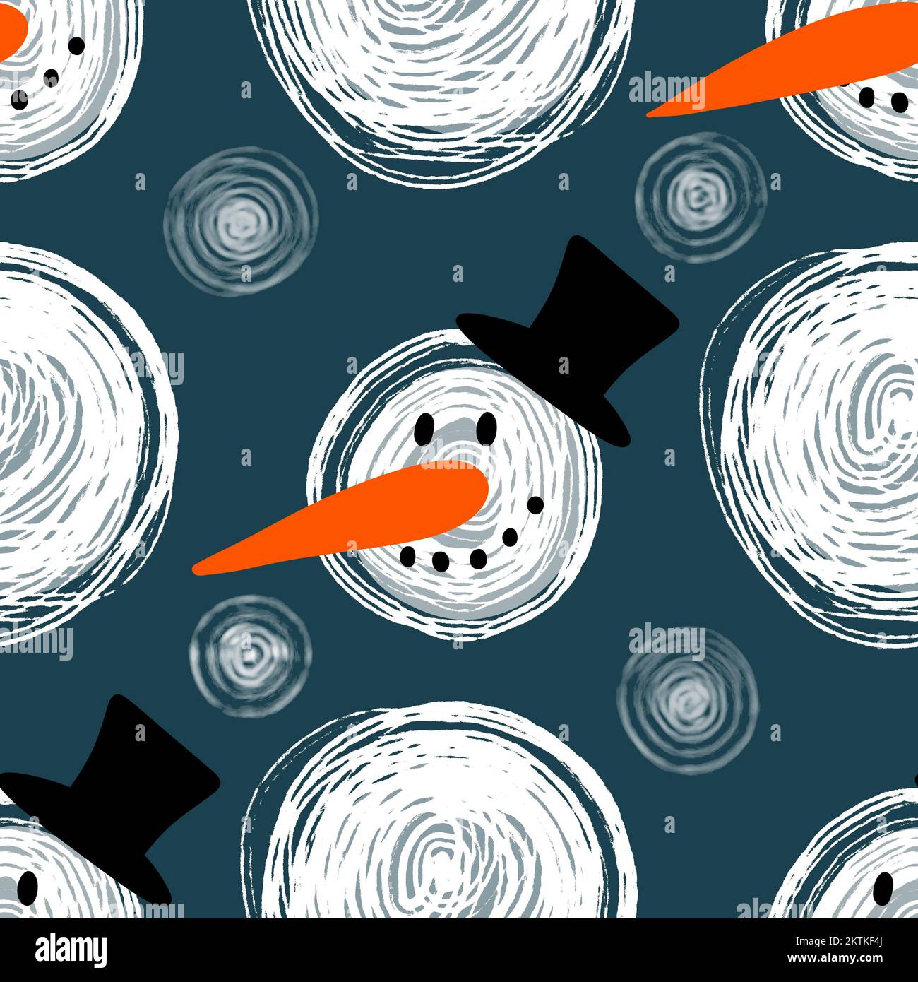 Winter seamless snowman and snowflakes pattern for Christmas wrapping ...