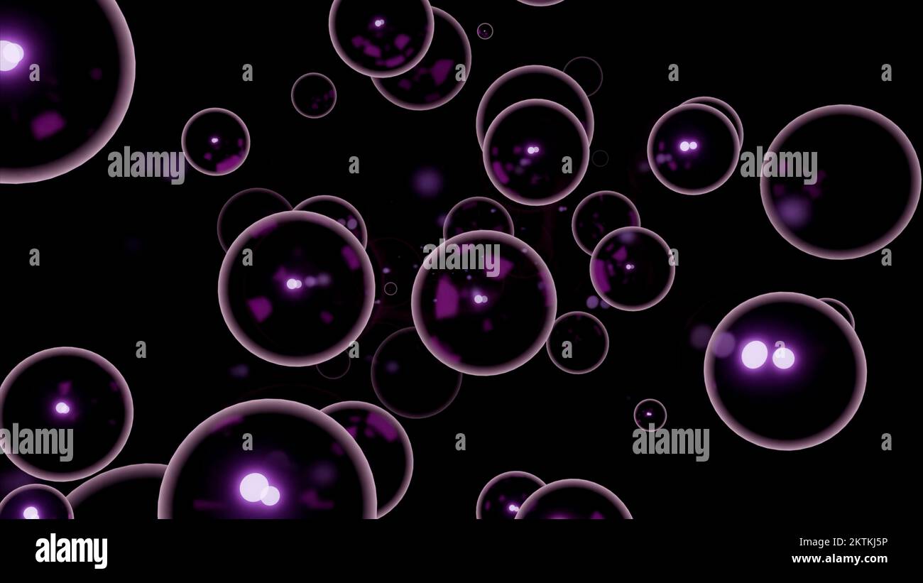Soap bubbles floating on a black background. Design. Same size ...