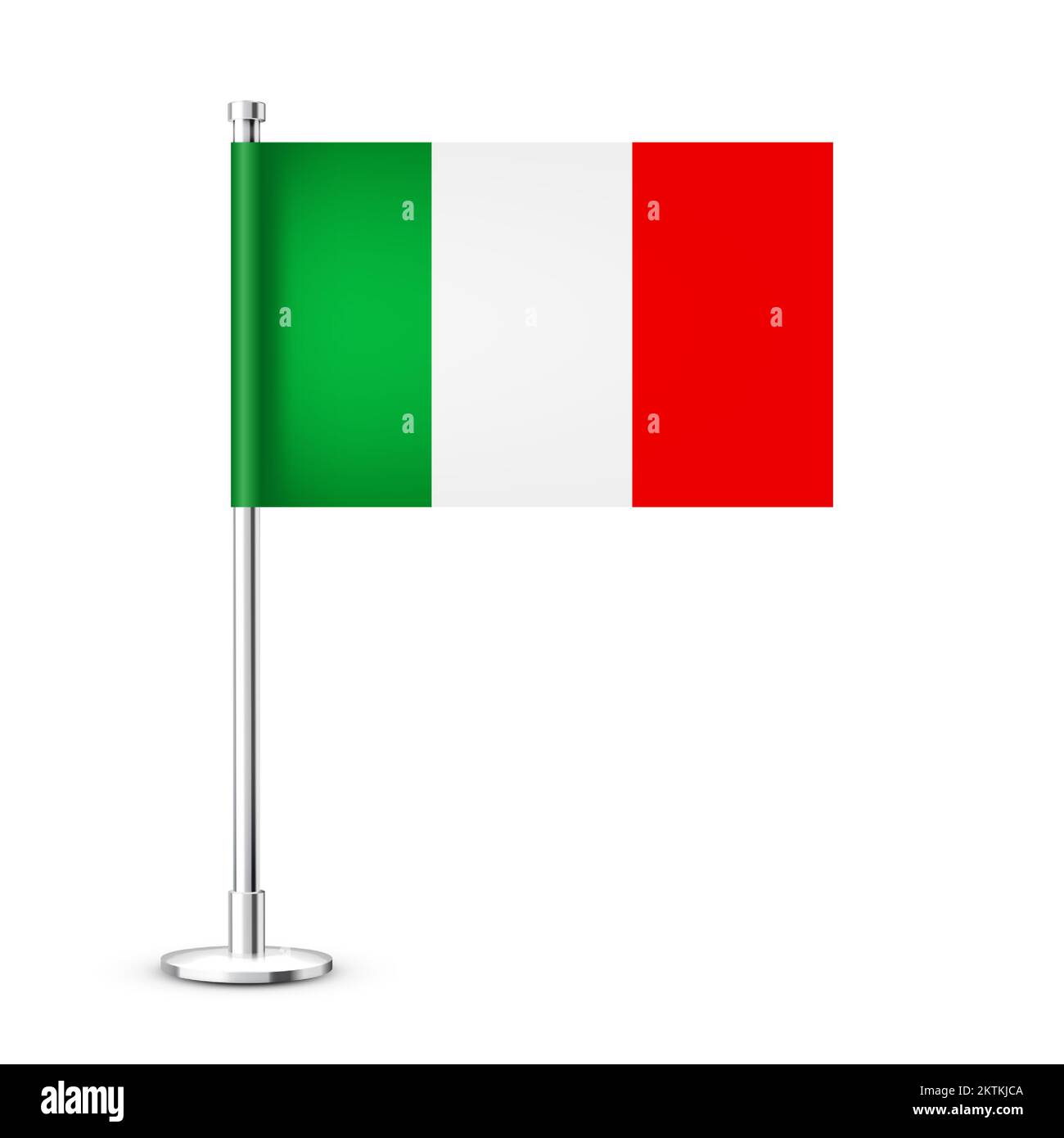 Realistic Italian table flag on a chrome steel pole. Souvenir from ...