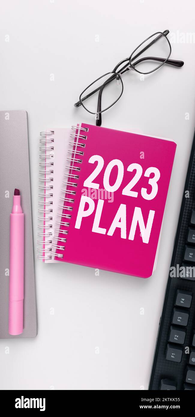 Handwriting text 2023 Plan, Word Written on setting up your goals and ...