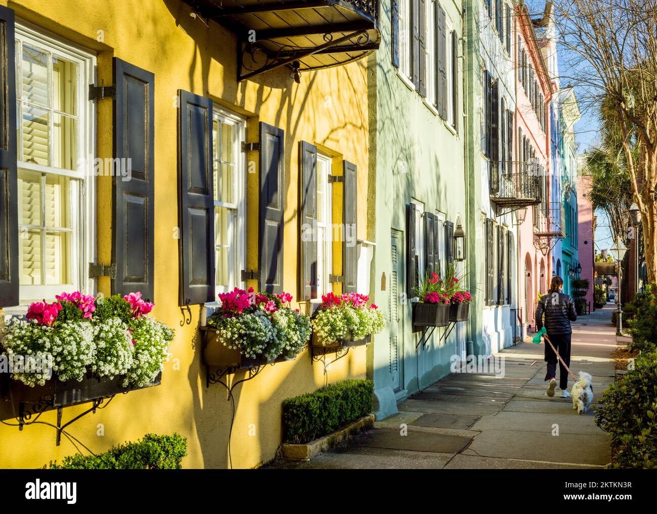 Rainbow Row,East Bay Street,Historic colorful Homes Charleston, South ...