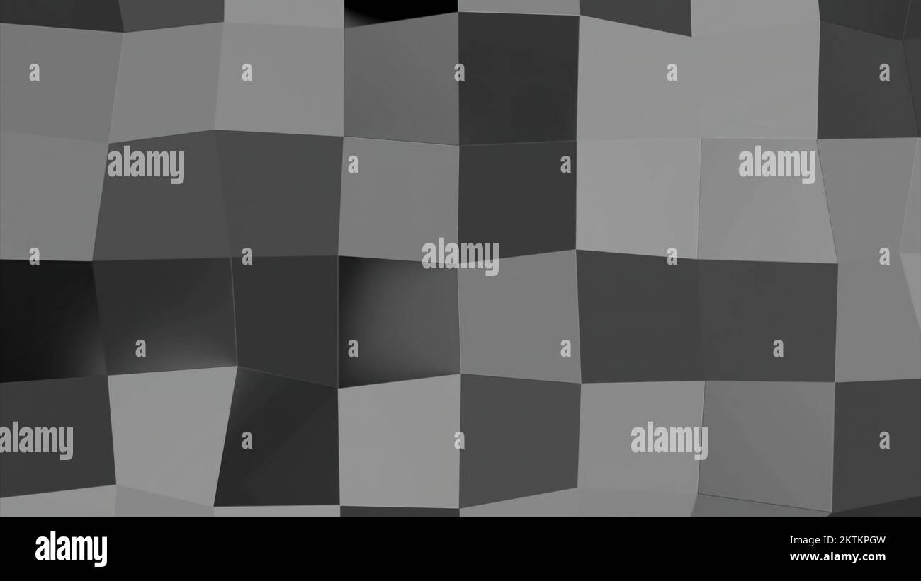 Abstract monochrome moving wall of squares. Design. Black and white ...