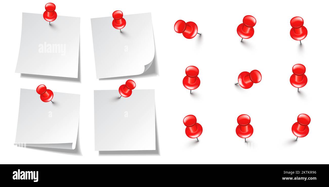 Realistic blank sticky notes isolated on white background. White sheets ...